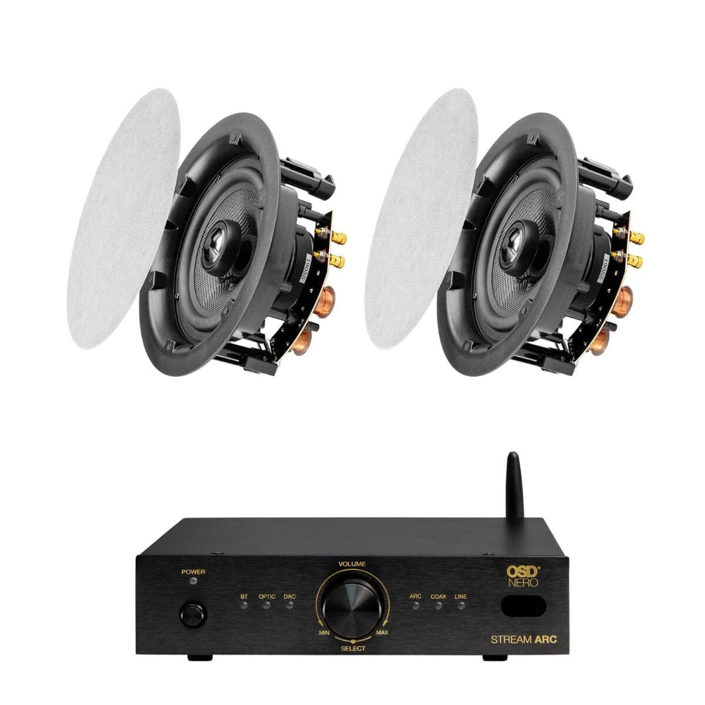 OSD Audio Nero Stream ARC Amplifier + ACE840 8" Ceiling Speakers